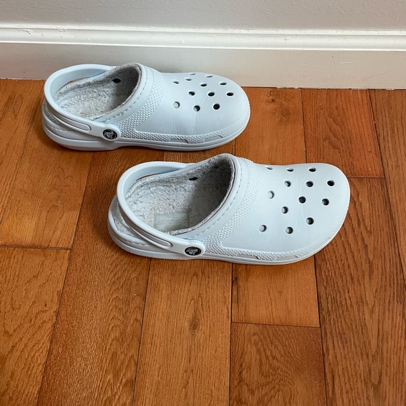 CROCS | Shoes | Light Blue Fuzzy Crocs | Poshmark
